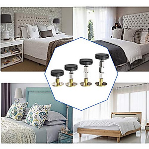 4Pcs Bed Frame Anti-Shake Tool, Threaded Adjustable Headboard Stoppers, Prevent loosening Fixer Bed Frame, Bedside Telescopic Support Headboard Stabilizer for Room Wall,Beds Cabinets,Table 28mm-106mm