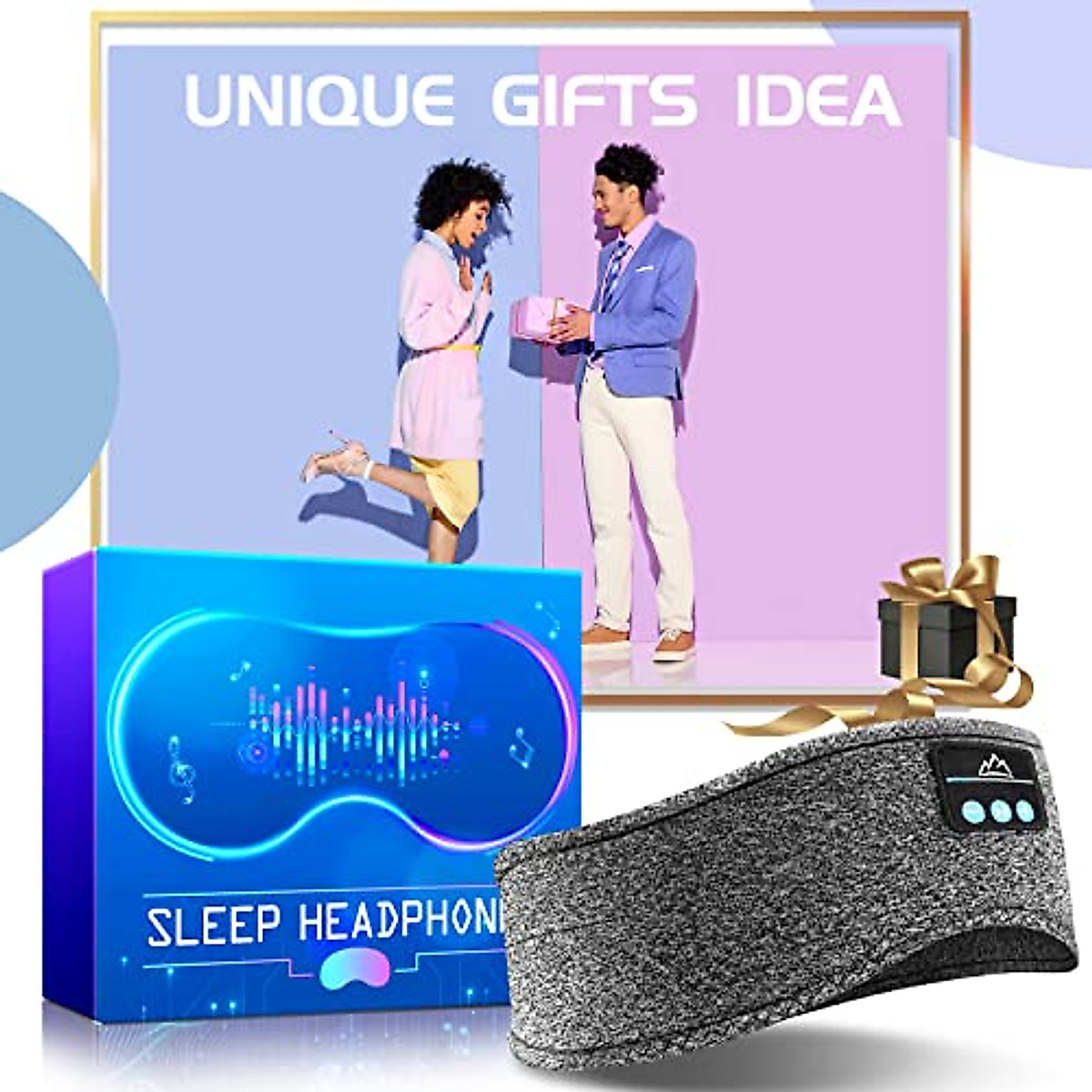 Sleep Headphones Wireless Bluetooth Headband - Comfy Sleeping Eye Mask Headset, Sport Head Band Earbuds Electronics Tech Gadgets Christmas Stocking Stuffers Birthday Gifts for Women Men Running