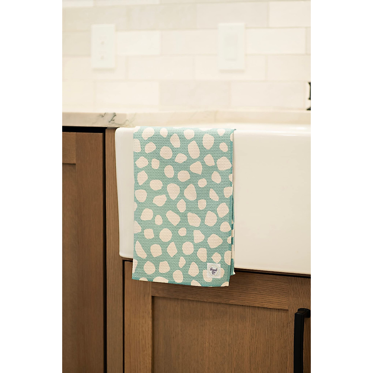 Desert Aqua 2 Pack || Not Your Ordinary Kitchen Towels || Dish Towels || Tea Towels || Waffle Weave Microfiber || Designer Prints || Highly Absorbent || Hanging Hook (Turquoise)