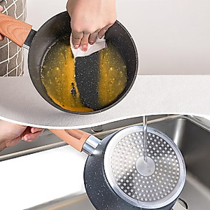 SUPEER 2-Quart Pot with Glass Lid&Wooden Handle,Soup Pan Milk Pan,Non-Stick Cookware for Electric,Induction and Gas Stoves.PFOA Free,Dark Gray