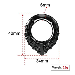 PUNKYOUTH Ear Hanger Weights for Stretched Ear Lobe Stainless Steel Ear Gauges 2g(6mm) Ear Plugs Tunnels Body Piercing Jewelry Kit