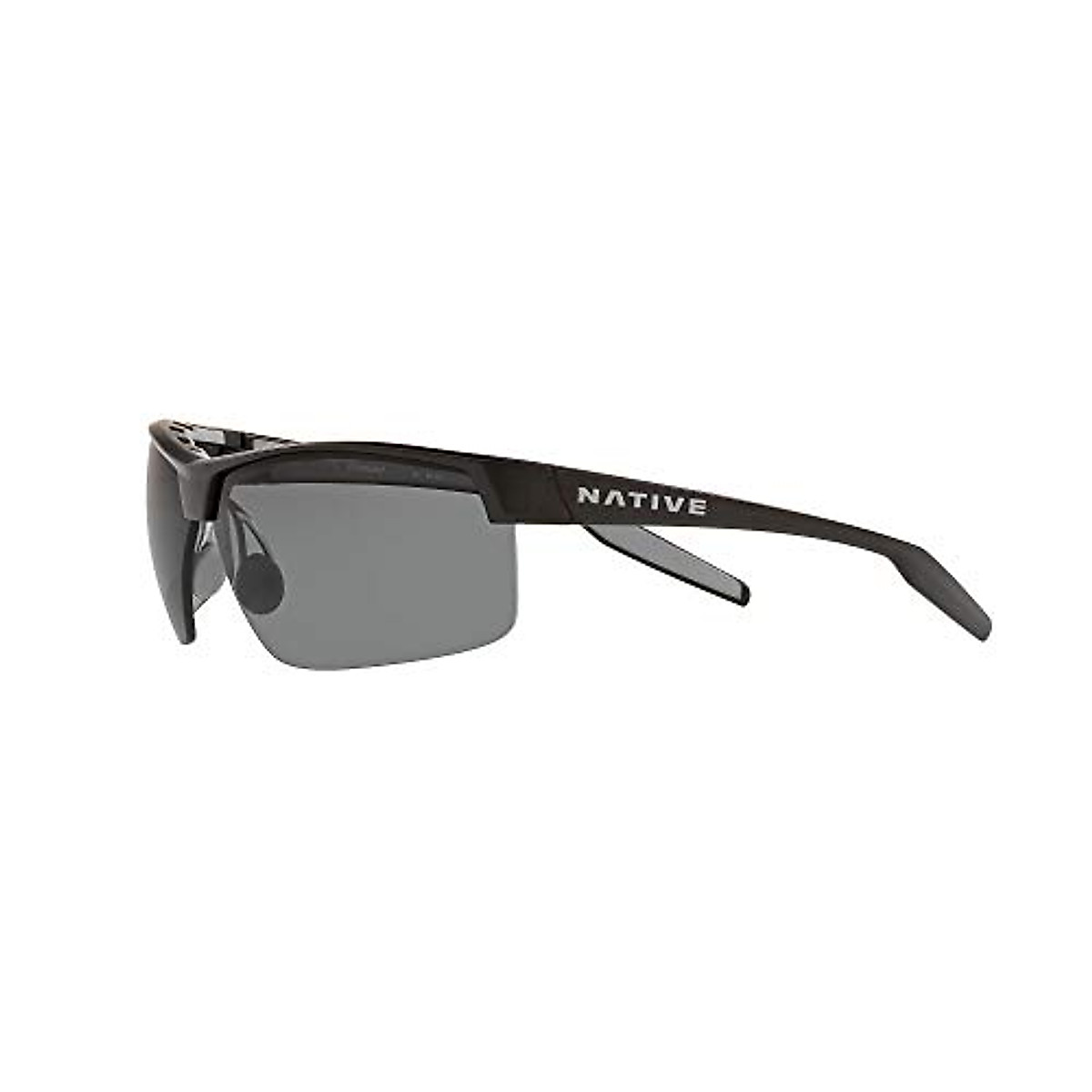 Native Eyewear Hardtop Ultra XP Polarized Rectangular Sunglasses, Matte Black/Grey, 71 mm