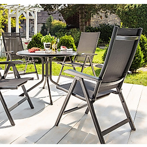 KETTLER Basic Plus Folding Multi-Position Chair - Gray/Gray