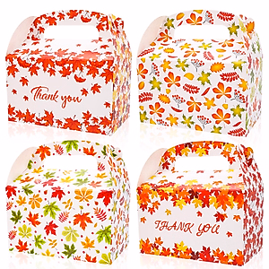 HOWAF Fall Maple Leaves Gift Boxes,12pcs Thanksgiving Party Treat Candy Boxes for Fall Harvest Party Thanksgiving Celebration Supplies, Autumn Party Candy Boxes, Hello Fall Goodie Boxes