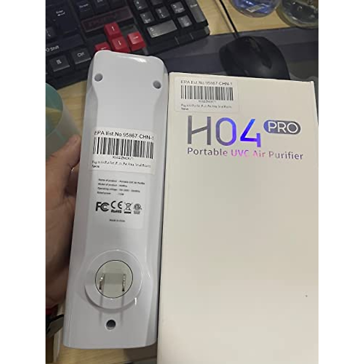 Plug in Air Purifier, Portable UV Air Purifier for Viruses and Bacteria, Keep Air Clean for Bedroom, Kitchen, Bathroom, Pet Area, Small Rooms