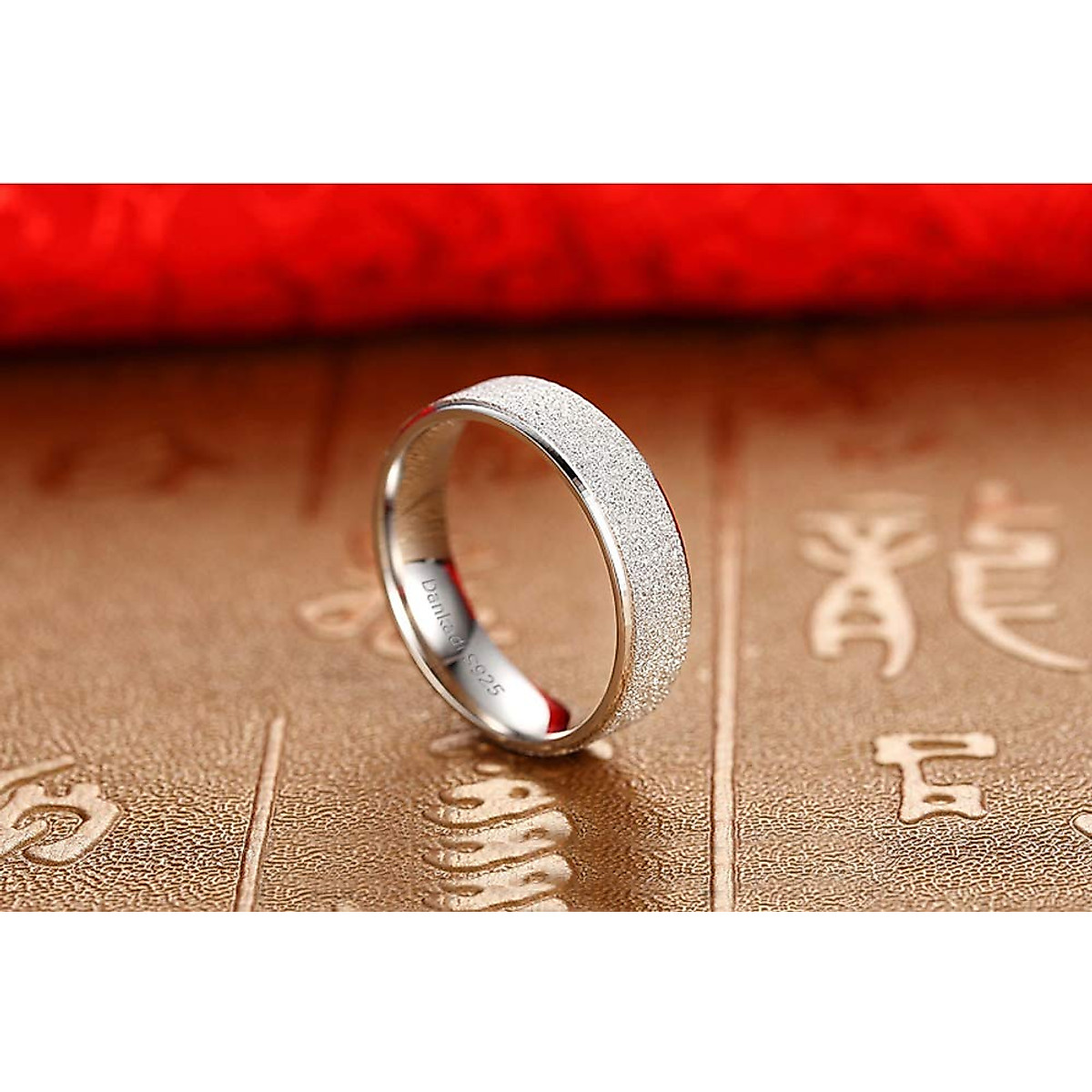 Dankadi Men & Women Fashion S925 Sterling Silver Ring Smooth Plain Dome Comfort Solid Silver Ring Wedding Engagement 3.5 mm Ring 13# (Fashion style, 13)