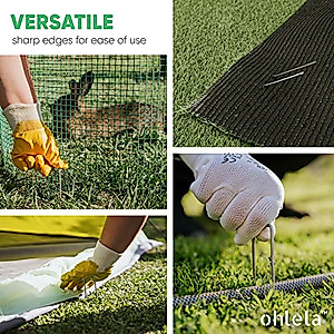 Landscape Staples 6 inch - 50 Pack Anti-Rust Metal Garden Stakes Heavy Duty with Sturdy Storage Box, 11 Gauge Ground Stakes Suitable for Anchoring Weed Barrier Fabric & Secure Irrigation Tubing