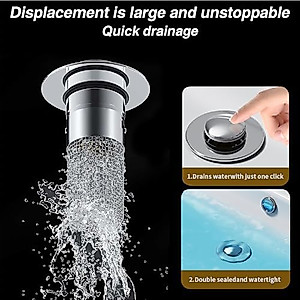 Stainless Steel Floor Drain Filter,Bathroom Sink Stopper Hair Catcher with Removable Stainless Steel Filter Basket Hair Catcher,Isolate Odor Pop Up Sink Drain Filter（2Pcs）