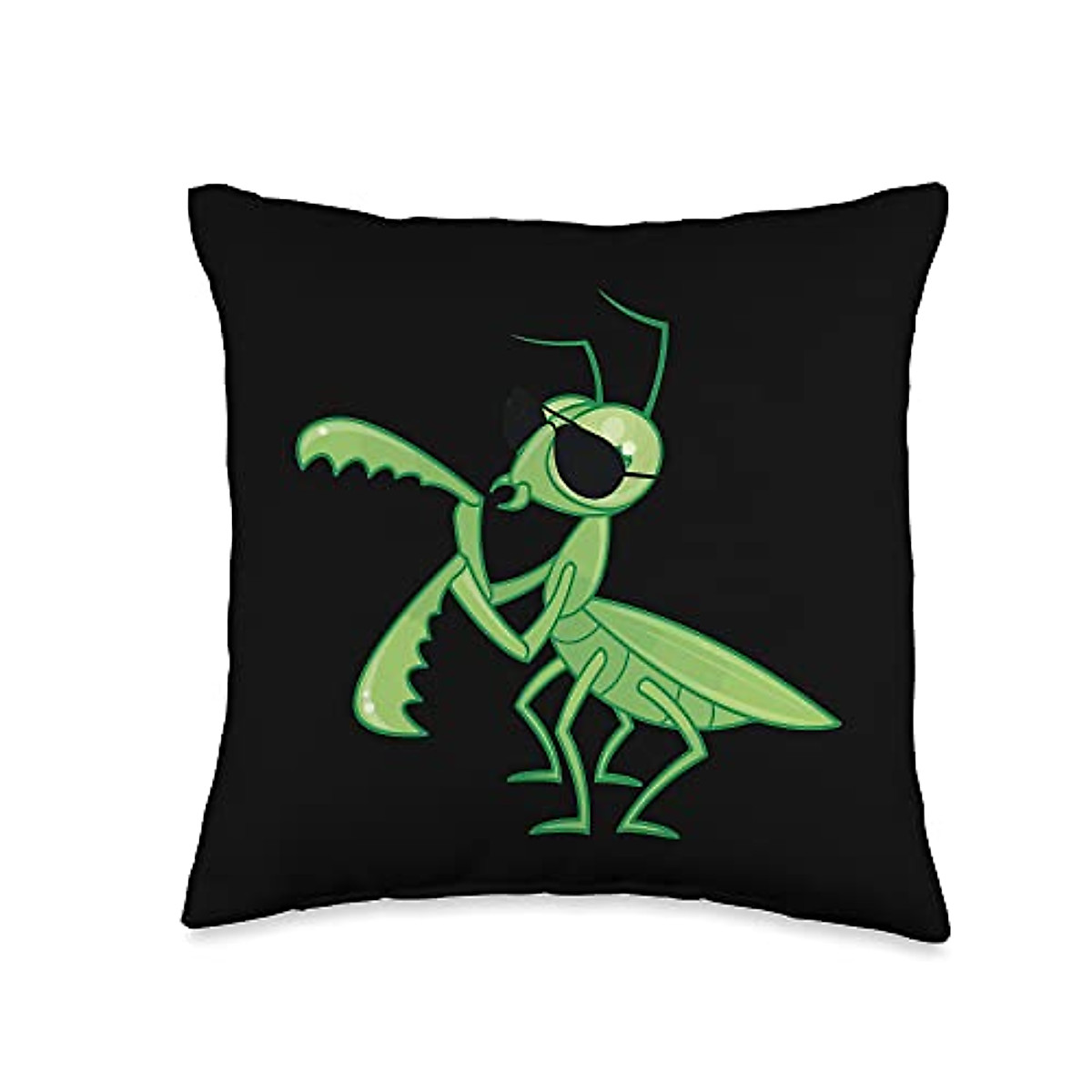 CharlIan Minds - Praying Mantis Funny Insect Lover Praying Mantis with Sunglasses Grasshopper Throw Pillow, 16x16, Multicolor