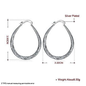 KUYIUIF 925 Sterling Silver Fashion Classic Fish Scales Hoop Drop Dangle Earring for Women