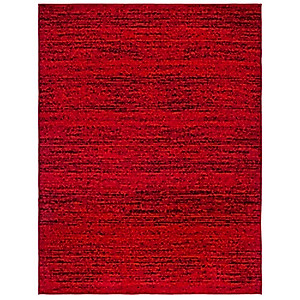 SAFAVIEH Adirondack Collection Area Rug - 8' x 10', Red & Black, Modern Abstract Design, Non-Shedding & Easy Care, Ideal for High Traffic Areas in Living Room, Bedroom (ADR117F)
