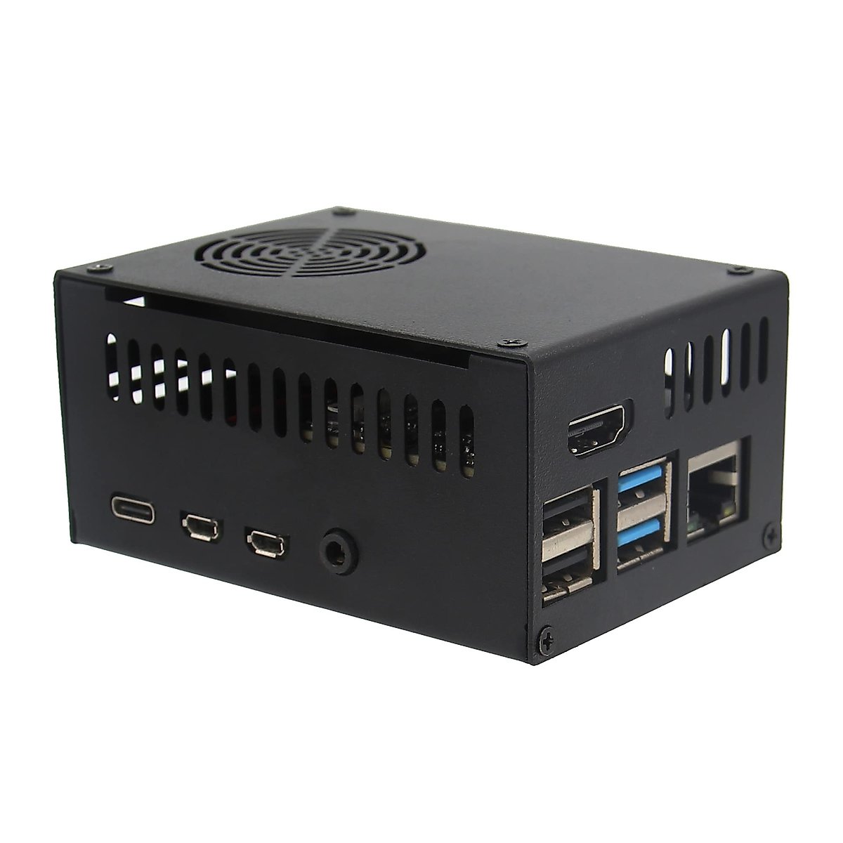 Geekworm X630-C1 Metal Case with Cooling Fan and 3pcs Aluminum Heatsink for Raspberry Pi 4 & X630 Only(Not Support C779/C790)