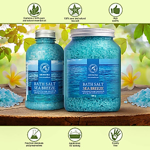 Bath Sea Salt 46 Oz - Sea Breeze Salt - Natural Bath Sea Salts - Best for Good Sleep - Relaxing - Calming - Body Care - Beauty - Aromatherapy