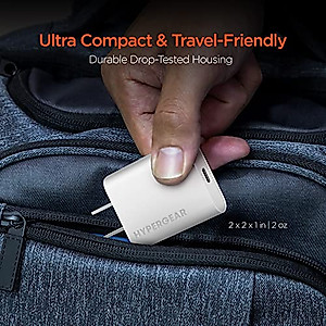 HyperGear 20W USB-C PD Wall Charger [ETL Certified] Compatible with iPhone 14/13/12/11/Pro/Pro Max, Galaxy S23/S22/S21 Note 20 5G & More [White] 15389