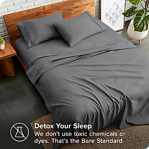 Bare Home Split Head Flex King Sheet Set - 1800 Ultra-Soft Microfiber Bed Sheets - Double Brushed - Deep Pockets - Easy Fit - 4 Piece Set - FlexTop Bedding Sheets (Grey)