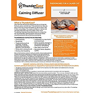 ThunderEase Cat Calming Pheromone Diffuser Refill | Powered by FELIWAY | Reduce Scratching, Urine Spraying, Marking, and Anxiety (60 Day Supply)