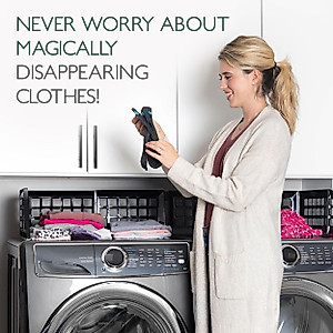 ELTOW Laundry Guard with Silicone Gap Cover, Magnetic Fence for Washer/Dryer to Keep Clothes from Falling Behind, with 8 Strong Magnets, Laundry Room Accessories, Fits Most Washers (Black)