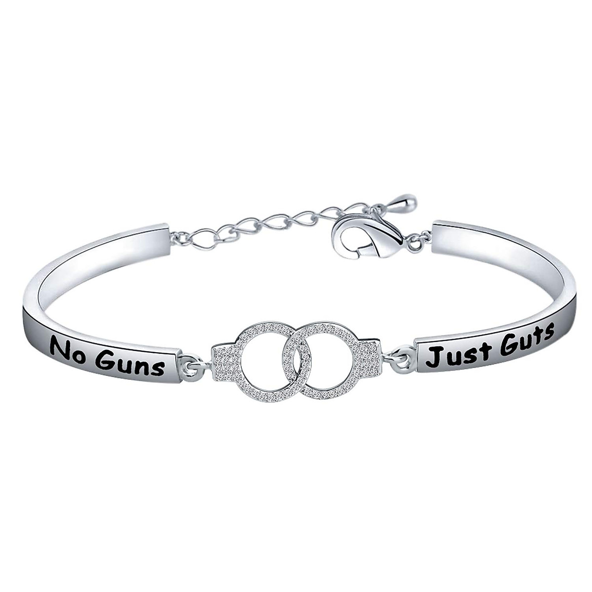 HOLLP Correctional Officer Gifts No Guns Just Guts Keychain Gift for Guard Prison Officer (Bracelet-S)