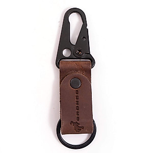 Ford Bronco Belt Clip Leather Keychain Ring Tag