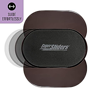 Super Sliders 5 3/4" x 9 1/2" Oval Reusable Furniture Sliders for Carpet - Effortless Moving and Surface Protection, Brown (4 Pack)