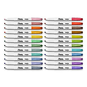 SHARPIE S-Note Creative Markers, Highlighters, Assorted Colors, Chisel Tip, 24 Count