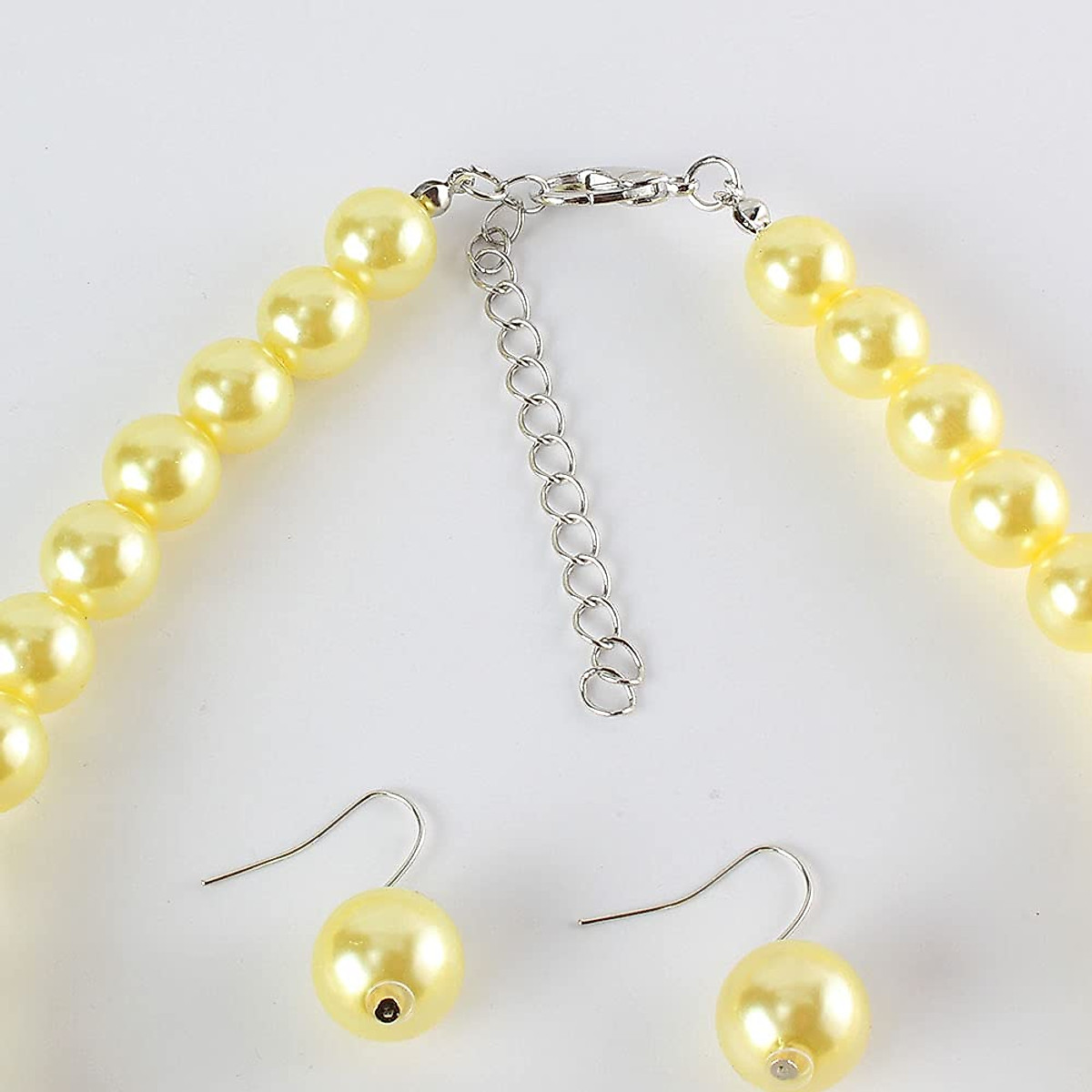KOSMOS-LI Retro Large Faux Yellow Pearl Necklace For Women