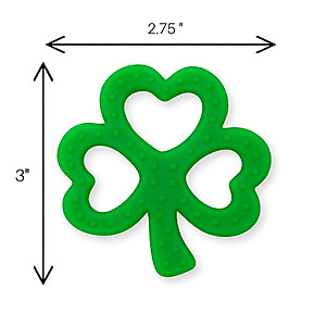 Clover Child Irish Baby Teething Toy - Shamrock Clover Teether & Pacifier Clip- Multi Textured, Soft, BPA Free Silicone