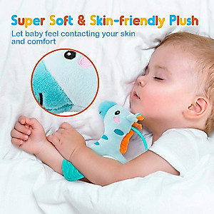 Newborn Toys Baby Teething Toy Baby Toys 0-6 Months with Teether Baby Pram Toys & Cot Toys with Hook Plush Musical Toys with Soft Light & Color Rattle Baby Sensory Toys Gifts for Baby - Deer