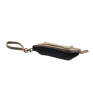 Myra Bag Super Tan Leather And Cowhide Wallet Upcycled Leather S-2696