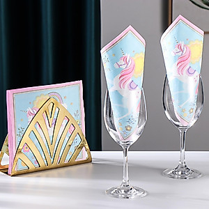 Besalily Decorative Animal Paper Napkins Dinner Size 20-Count/33x33cm/2-Ply Cute Baby Shower Kids Birthday Party Napkins (Rainbow Unicorn)