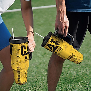 Equoza CAT 40oz Tumbler with Handle Lid and Straw Funny Tumbler For Men Dad Classic Creative Gift Double Wall Vacuun Stainless Steel Travel Mug Insulated Cup (CAT 1R-1807)