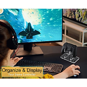 JDS Transparent Acrylic Universal Controller Stand for PS4, PS5, Xbox, Switch Consoles - Gaming Controller Holder for Storage, Organization & Display- 2 Pack