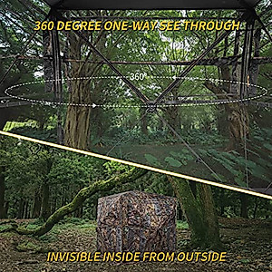 FUNHORUN Hunting Blind 270/360 Degree See Through Ground Blind for Deer Hunting, 2-3 Person Pop-up Hunting Deer Blind, Turkey Blind, Portable Hunting Blind for Deer Hunting Turkey Hunting...