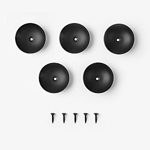JYL HOME Wall Mounted Coat Hooks Hat Hooks for Hanging, Heavy Duty Hardware Robe Hooks Black, 5 Pack