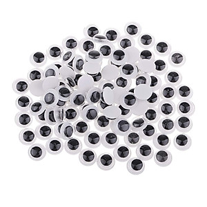 Baosity 400Pcs Bulk Wiggle Eye Round Plastic Clear Moving Eyes Wobbly Googly Adornments - 8mm, 10mm