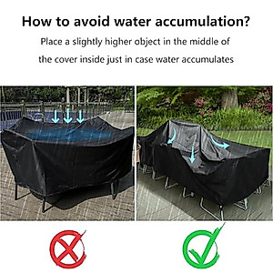 Outdoor Patio Furniture Set Covers Waterproof, 600D Garden Dining Table Cover, Rectangular Weatherproof Furniture Covers, Table and Chair Set Covers for Rainy, Snowy and Sunny 120"L x 60"W x 38"H