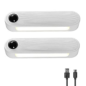AIMILAR Rechargeable Motion Sensor Night Light Dimmable LED Night Lights for Kids Bedrooms USB Chargeable Magnetic Nightlights for Kids Room Bathroom Cabinet Closet Hallway (2 Pack) (White)