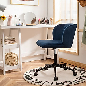 Ren Sheng Computer Chair, Velvet Home Office Leisure Vanity Chair Armless Adjustable Swivel (Color : D, Size : As Shown)