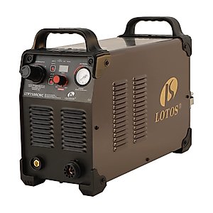 Lotos Supreme LTP7500CNC Non-Touch Pilot Arc CNC Enabled Digital Plasma Cutter, Support THC Torch Height, 220~250V, 1 inch Clean Cut, Brown