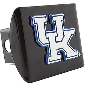 AMG University of Kentucky METAL emblem (chrome with royal blue trim) on black METAL Hitch Cover