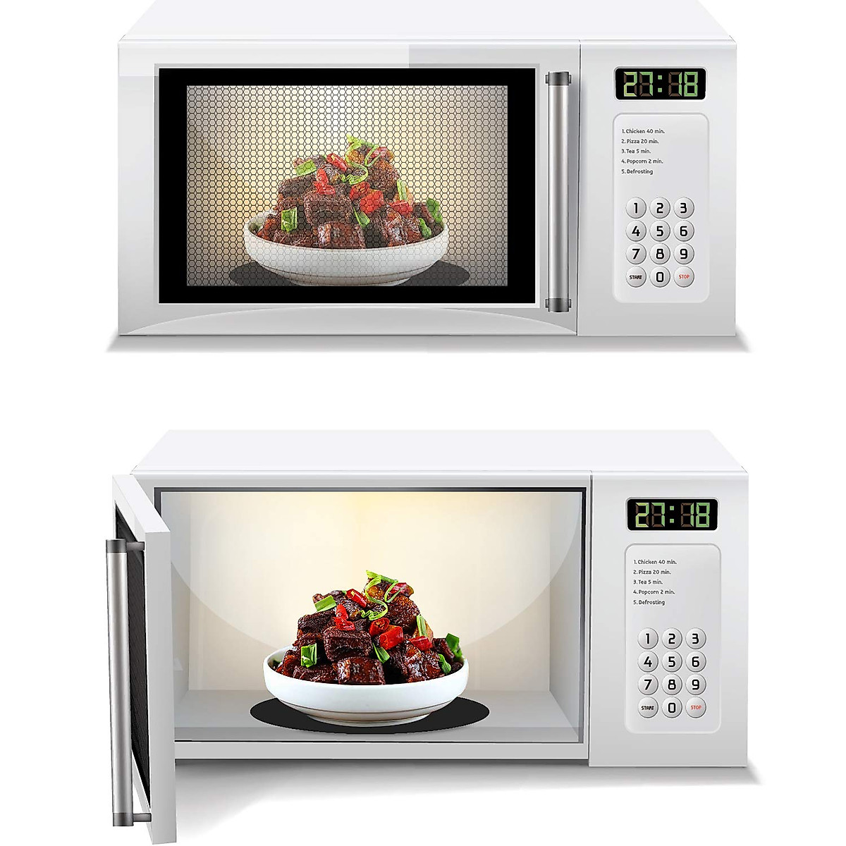 12" Inch Silicone Microwave Multi-Mat, Non-Stick Heat Resistant Oven Mat Microwave Trivet Mat - 2 Pack (Black)