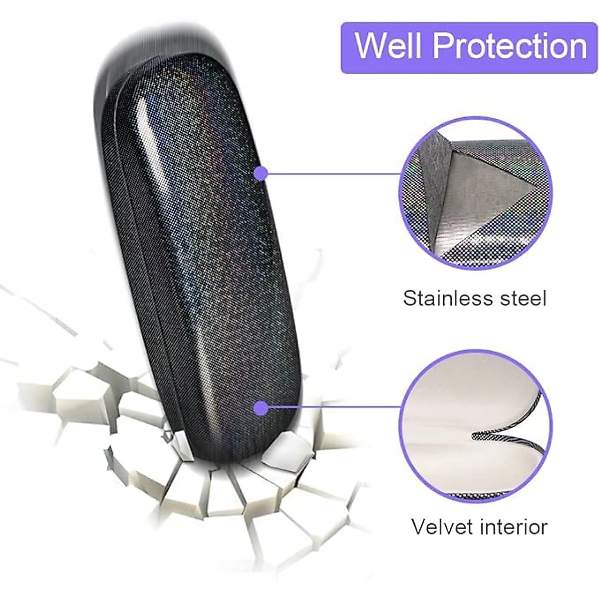 ZONLY Eyeglasses Case,(4 Piece) Unisex Hard Shell Eyeglasses Cases Protective Case For Glasse (Style A)