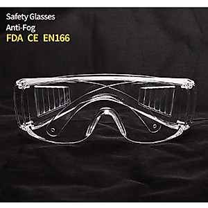Safety Glasses (2 Pack) Anti Fog & Shattered Proof, ANSI Z87.1 & EN 166 UV Resistant Protective Eyewear Safety Goggles, Wide Frame Eye Shield Goggles Scratch Resistant Best Eye Protection Shield with