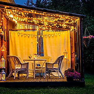 Solar String Lights Outdoor Garden [2PACK] 40 Feet 105 LED, fairy Solar Powered Patio Lights Waterproof solar powered patio lights for Yard Porch Wedding Party Lights 8 Combinations(Warm White)