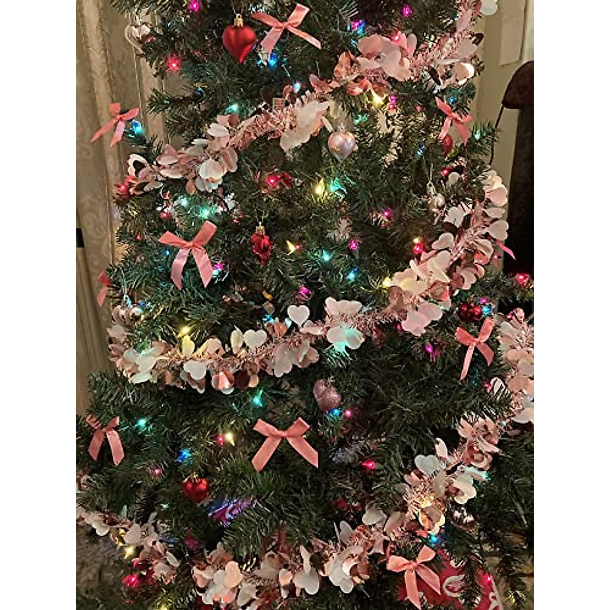 BeiLeiNiceHK 100 Pack Pink Twist Tie Bow, Pre Tied Bows,Christmas Satin Twist Tie Bows for Treat Bags,Packaging Bows for Candies and Apples, Pretied Ribbon Bows for DIY Decorations,Treat Bows