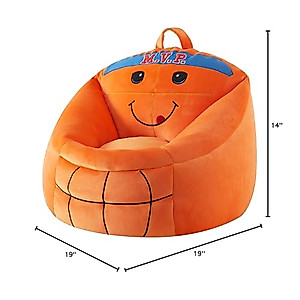 Heritage Kids Micromink Squishy Bean Bag Chair for Kids Ages 3+, Basketball
