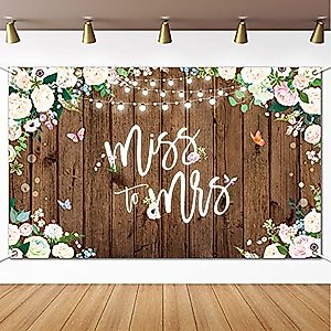 Rustic Floral Bridal Shower Party Decorations Miss to Mrs Backdrop for Wedding Large Bride to Be Engagement Backgroud Backdrop for Indoor Outdoor Car Wedding Party Decorations Supplies
