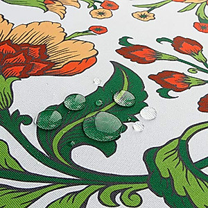 EHouseHome Outdoor and Indoor 60inch Round Tablecloth with Umbrella Hole and Zipper, Waterproof Zippered Patio Table Cloths, Spring/Summer Table Covers for Backyard Circular Table/BBQs/Picnic