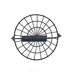 Wire Egg Basket, Round with Wood Handle, Black by EggBaskets