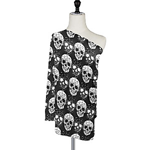 Nursing Cover Breastfeeding Scarf Gothic Skull- Baby Car Seat Covers, Stroller Cover, Carseat Canopy (n)